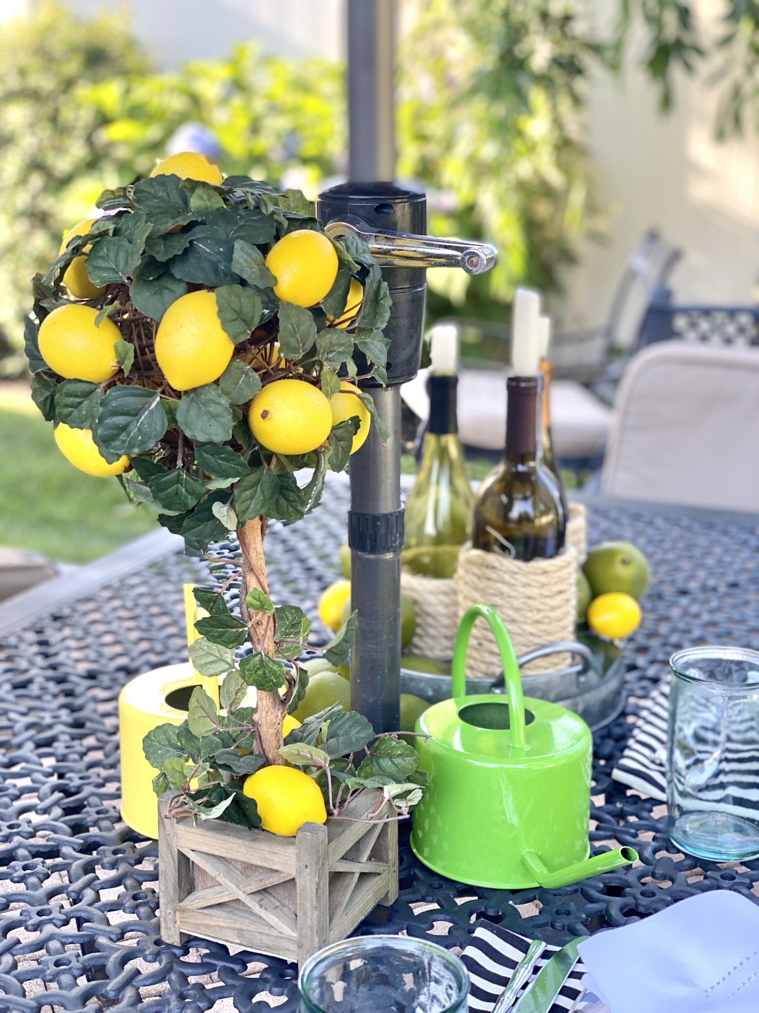 Vibrant Lemon Tablescape for Your Patio - Craft and Sparkle