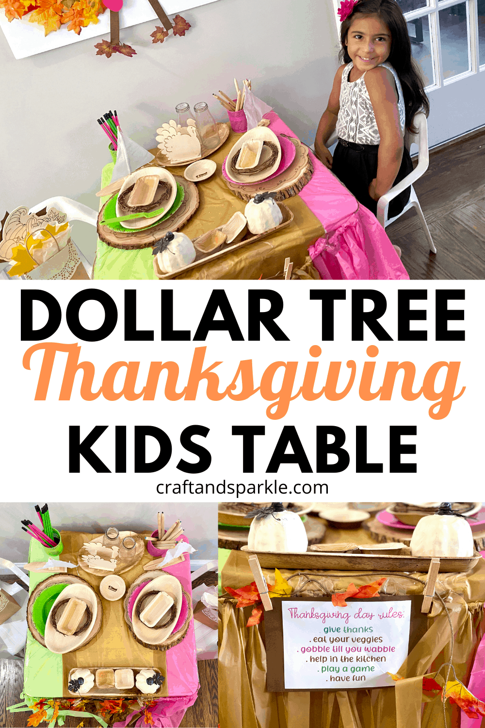 Bright and Fun Thanksgiving Table For Kids - Craft and Sparkle